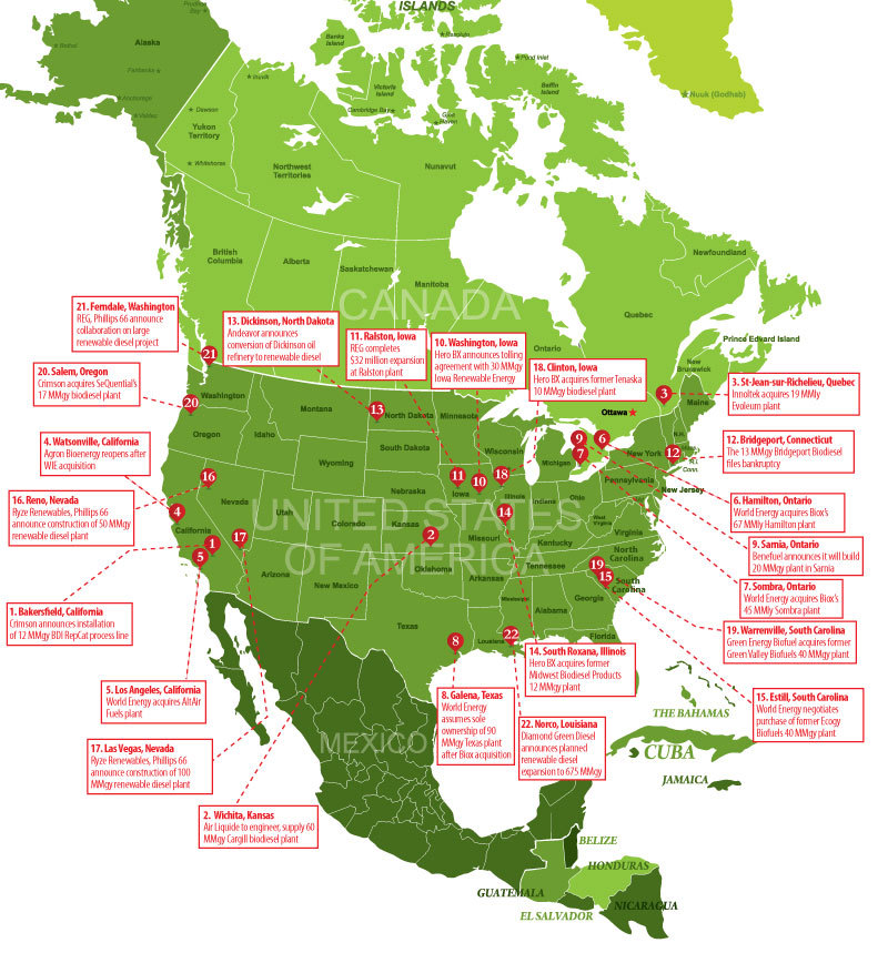 A Geospatial View of Biodiesel Activity | Biodiesel Magazine