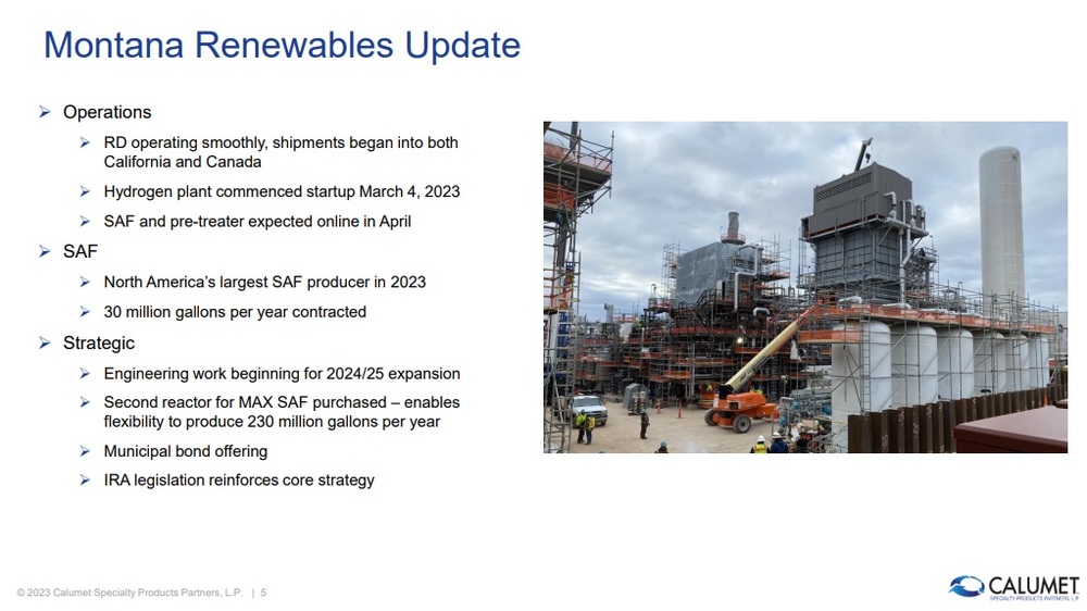 Calumet: SAF production at Montana biorefinery to begin in April ...