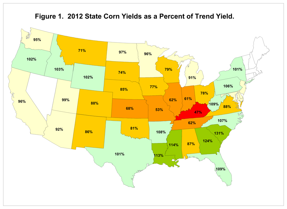 Ag economist maps 2012 drought using state corn yields | Biomass Magazine